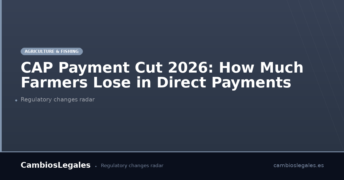 CAP direct payment cut 2026: impact for farmers | CambiosLegales